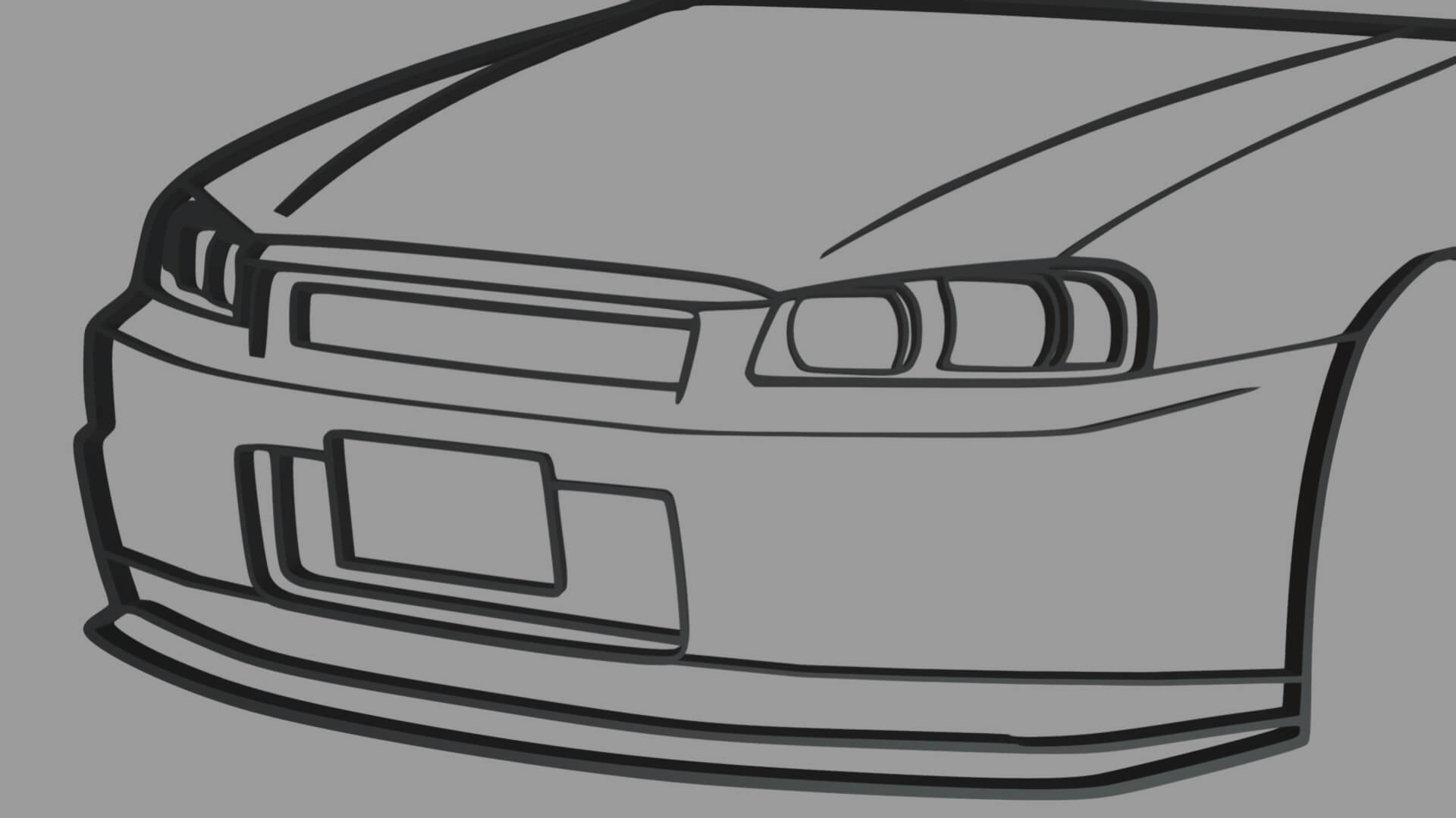 Nissan Skyline GTR R34 Wall Silhouette - 3D Print Model by ViperJr3D