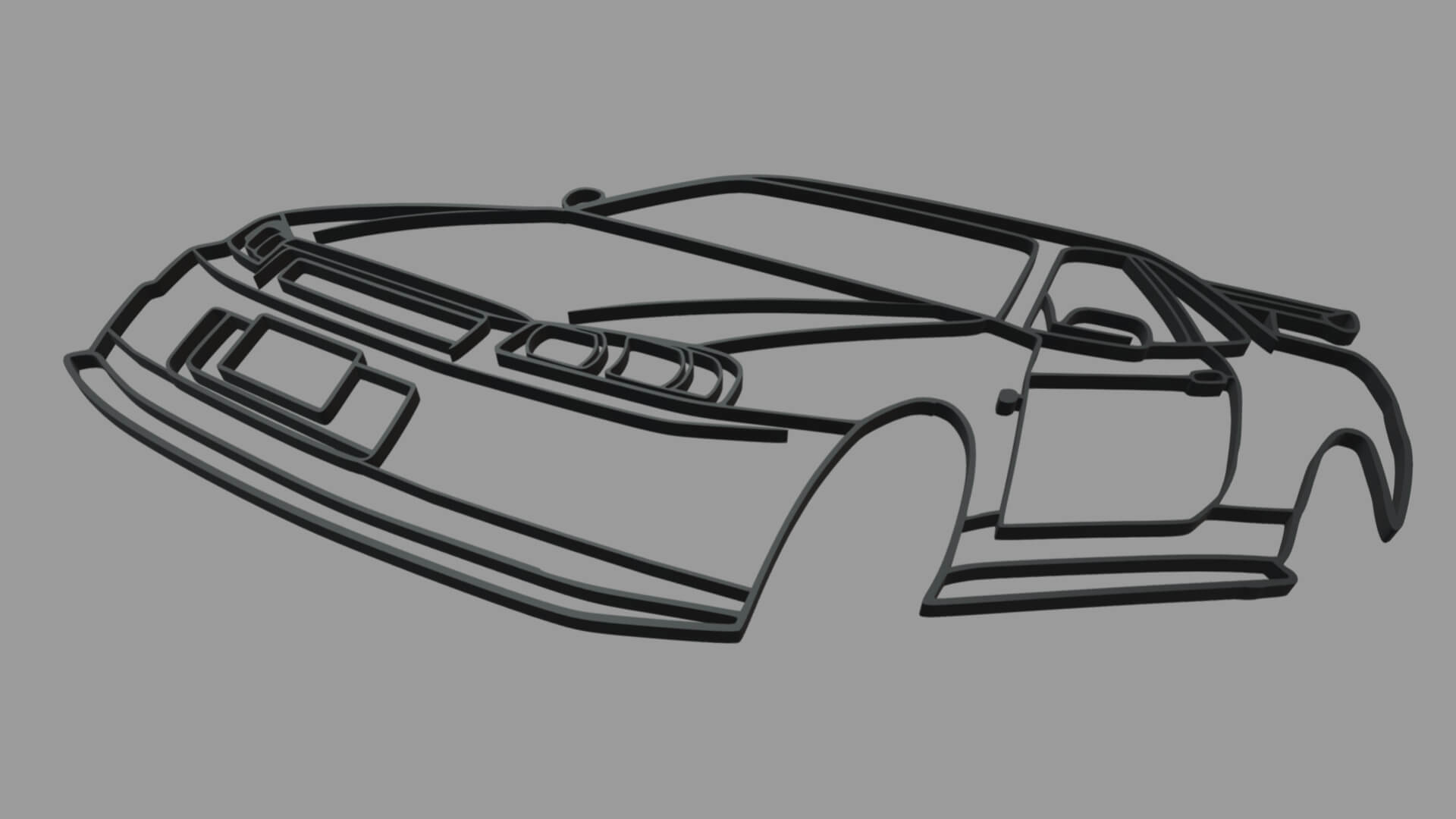Nissan Skyline GTR R34 Wall Silhouette - 3D Model by ViperJr3D