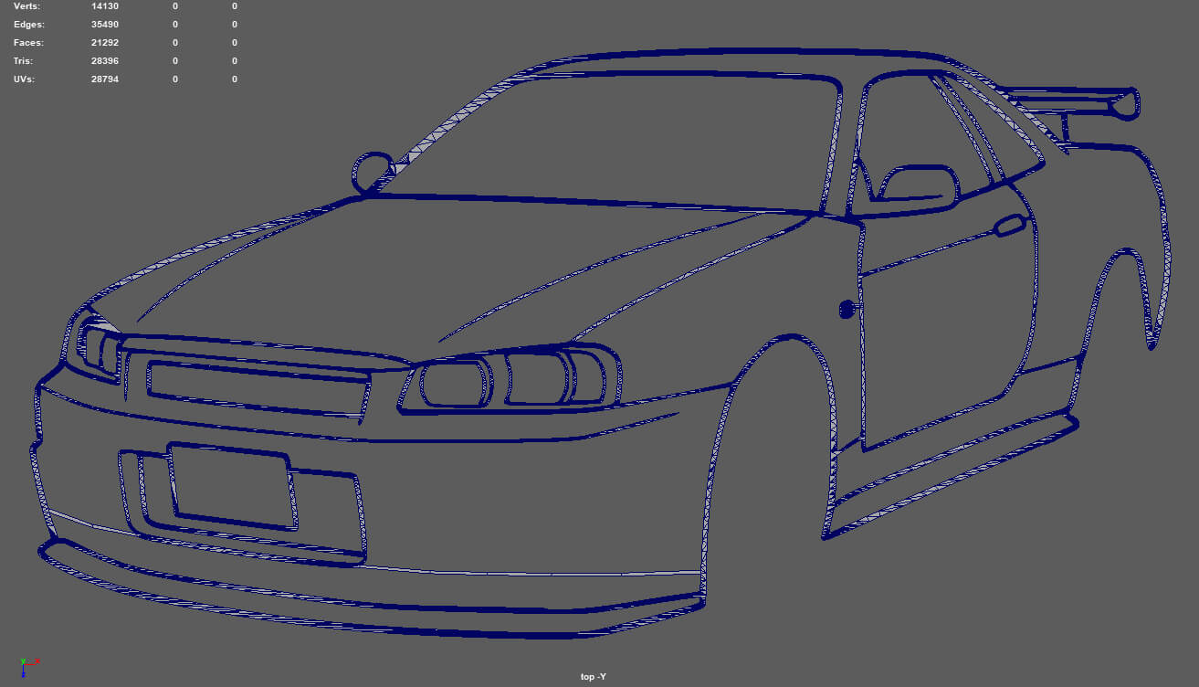 Nissan Skyline GTR R34 Wall Silhouette - 3D Model by ViperJr3D