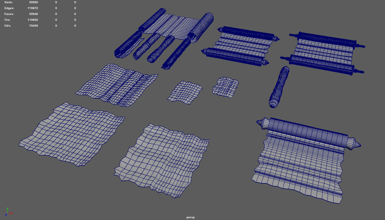 Old Papyrus Parchments - 3D Model by ViperJr3D