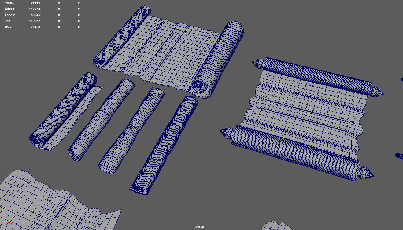 Old Papyrus Parchments - 3D Model by ViperJr3D