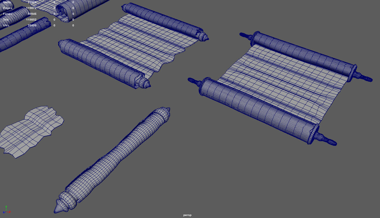 Old Papyrus Parchments - 3D Model by ViperJr3D