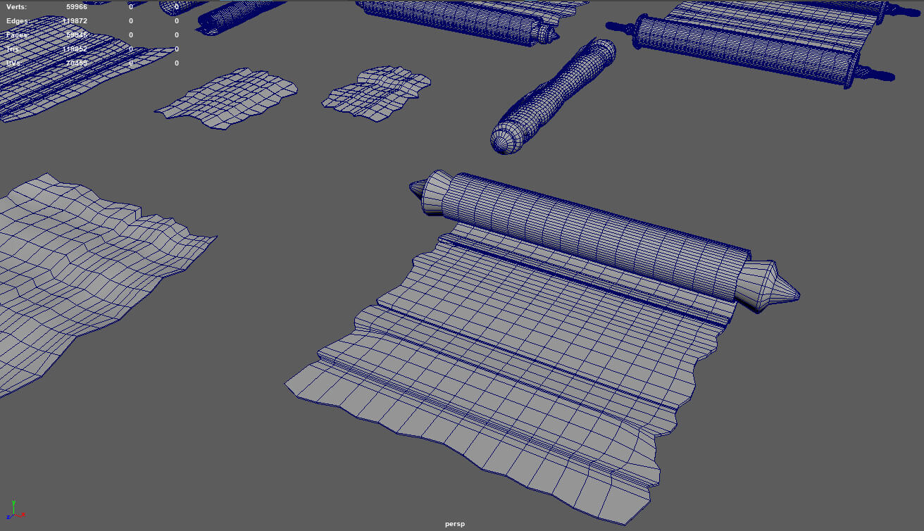 Old Papyrus Parchments - 3D Model by ViperJr3D