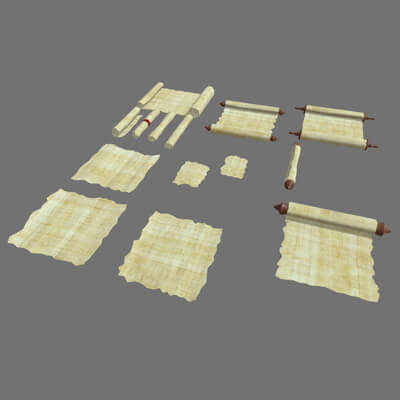 Old Papyrus Parchments - 3D Model by ViperJr3D