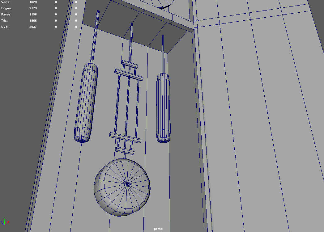 Old Vintage Big Floor Clock - 3D Model by ViperJr3D