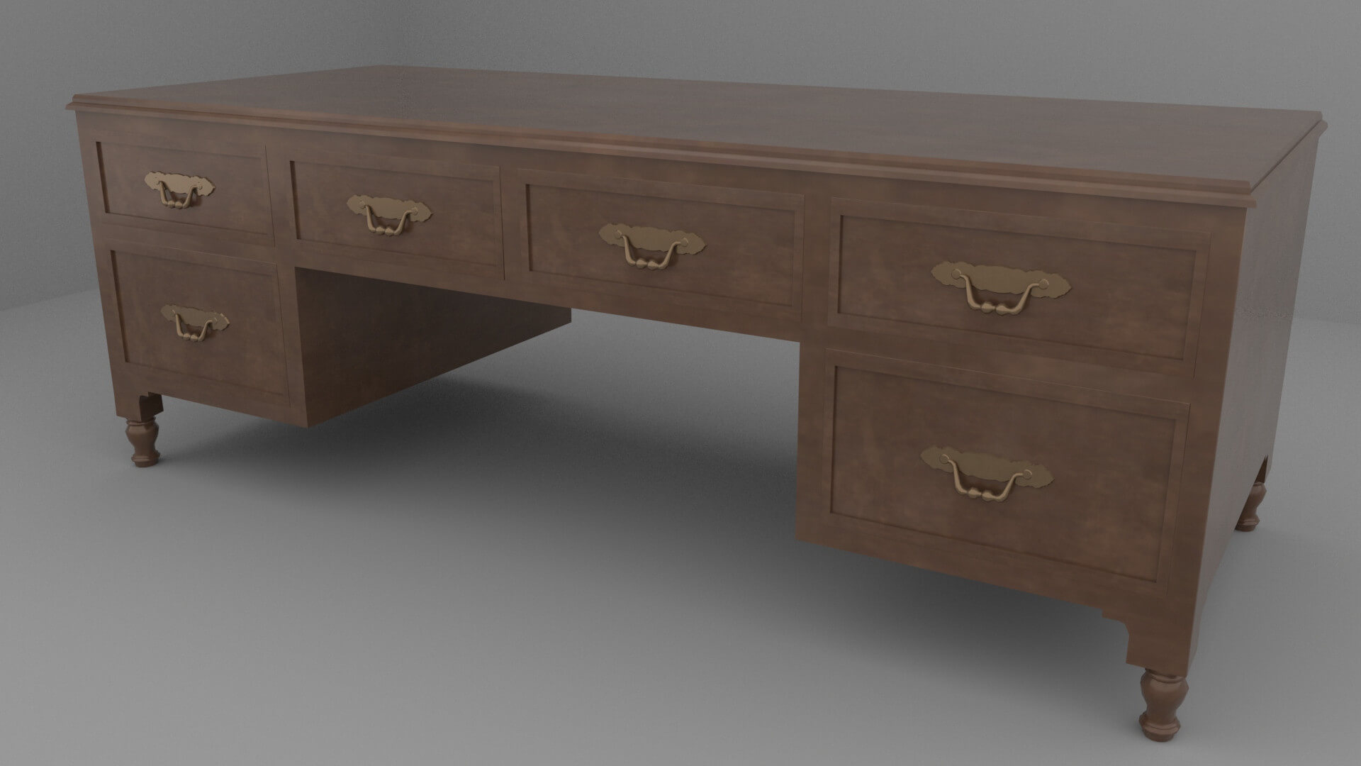 Old Vintage Desk - 3D Model by ViperJr3D