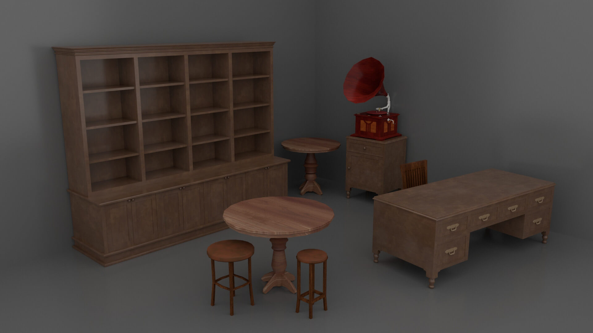 Old Vintage Furniture Pack 01 - 3D Model by ViperJr3D