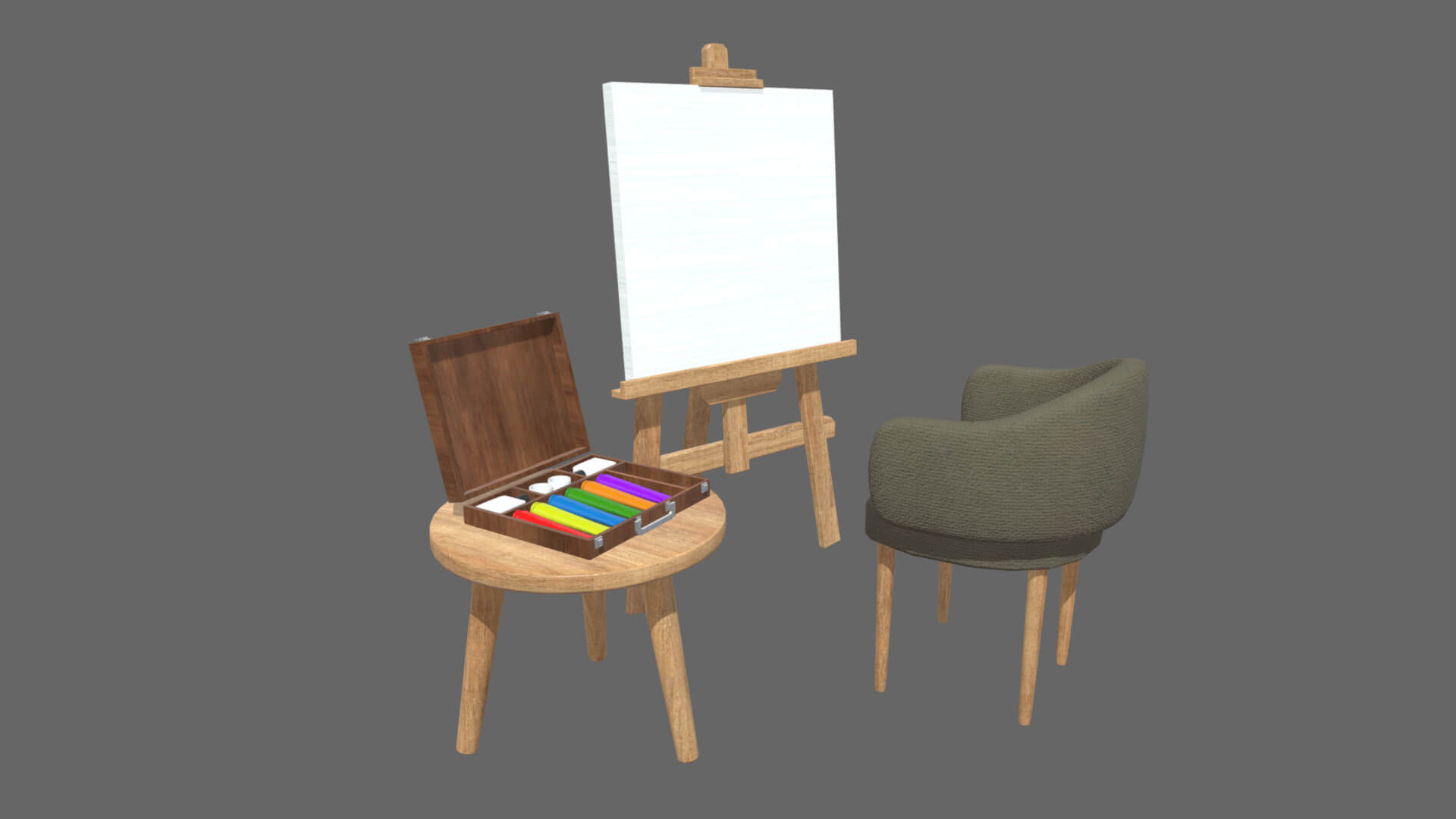 Painting Set Kit - 3D Model by ViperJr3D