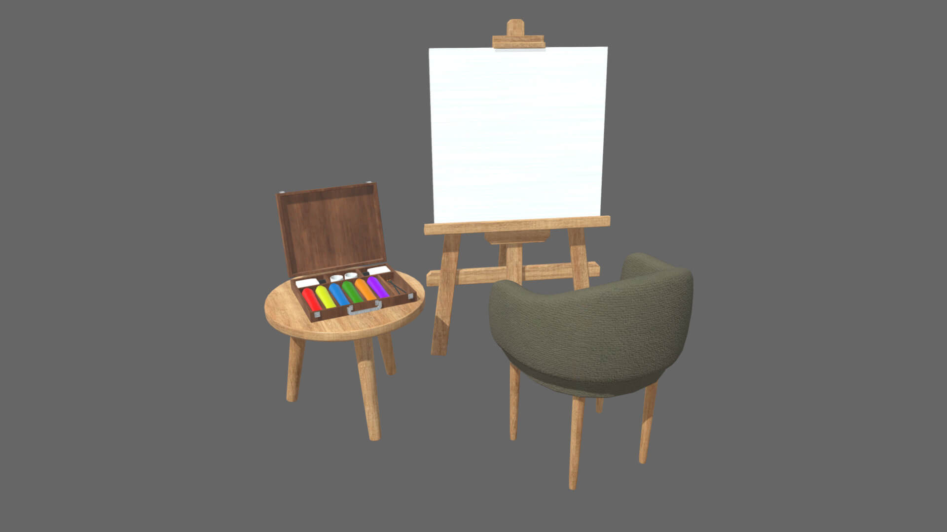 Painting Set Kit - 3D Model by ViperJr3D