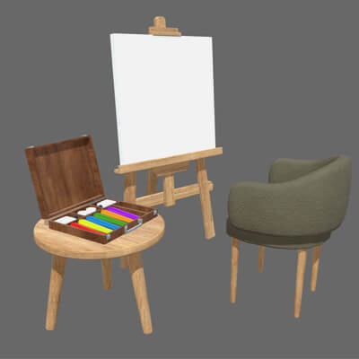 Painting Set Kit - 3D Model by ViperJr3D