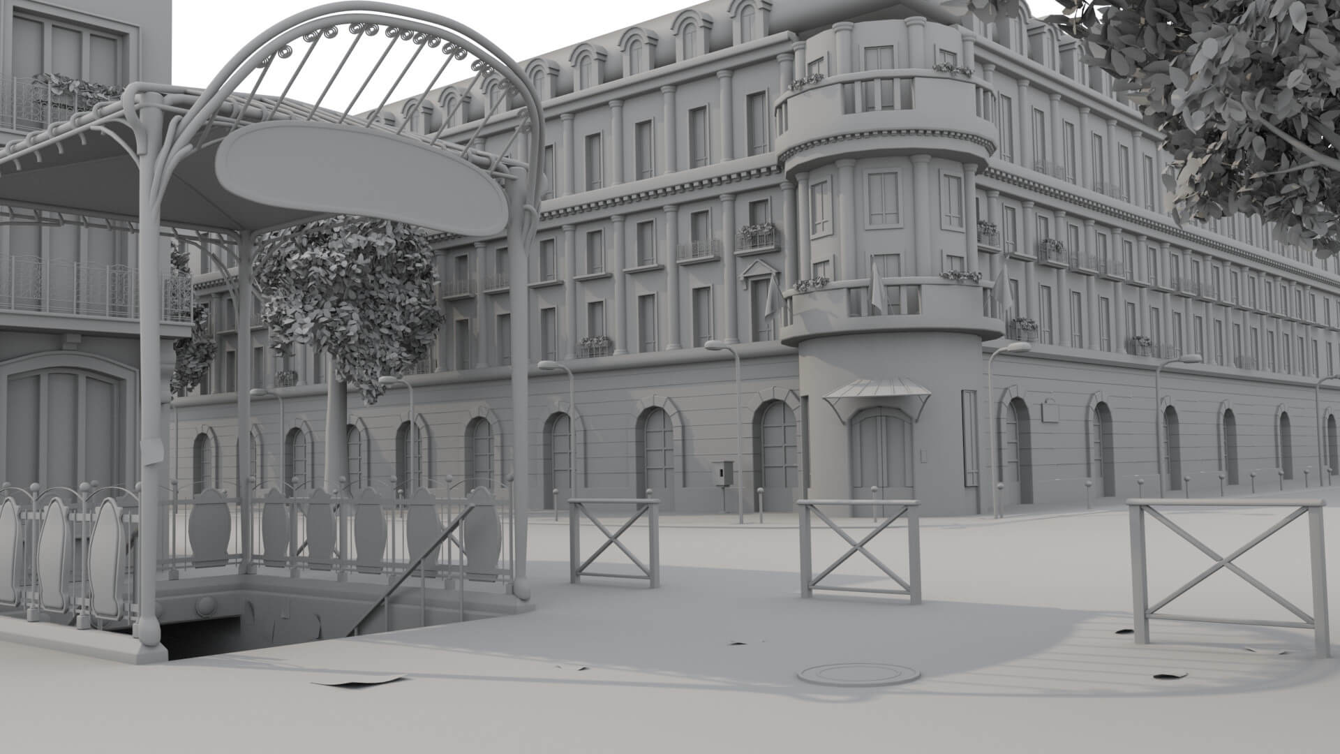 Paris Town Metro Station - 3D Model by ViperJr3D
