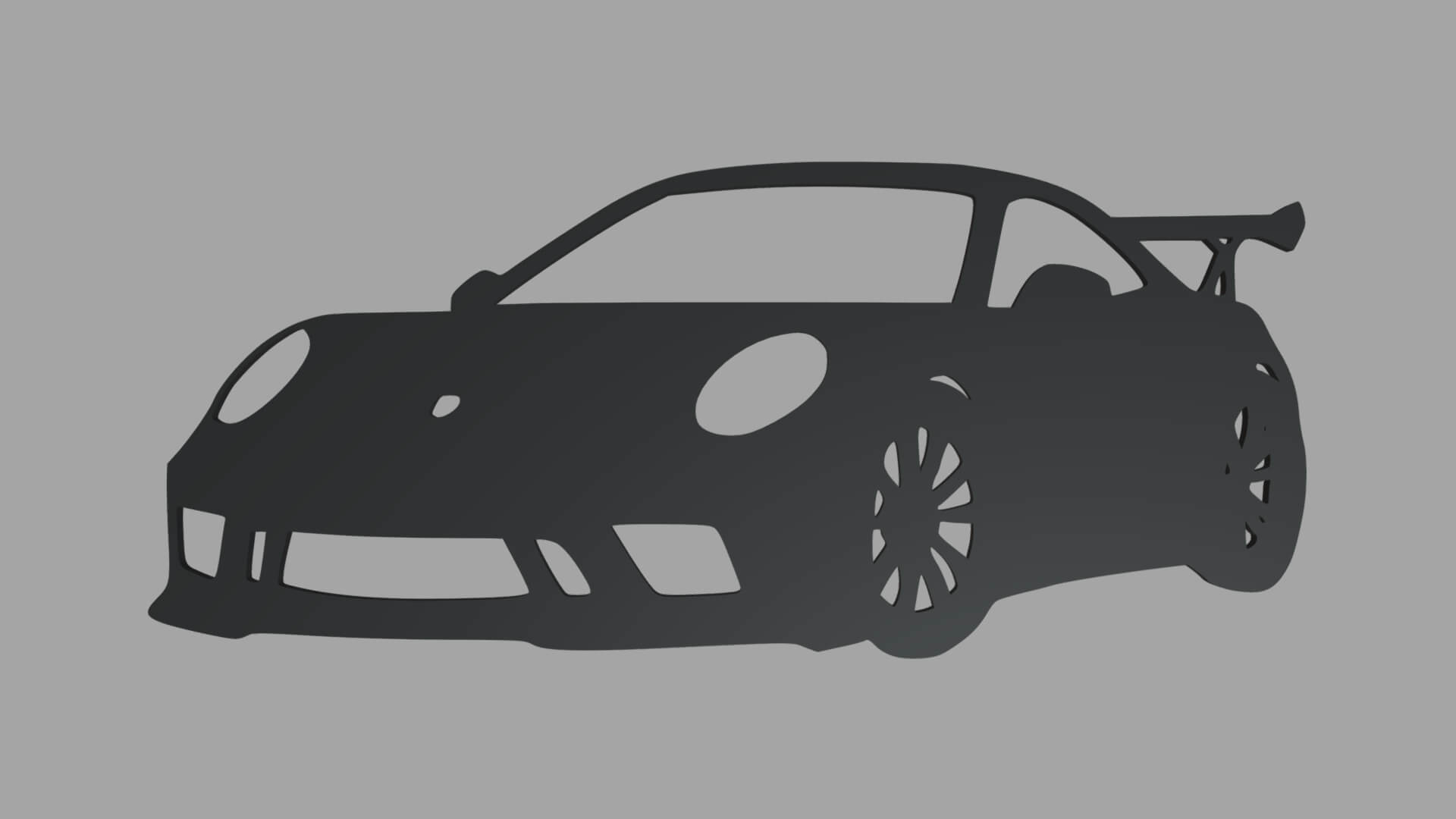 Porsche 911 GT3 Wall Silhouette - 3D Model by ViperJr3D