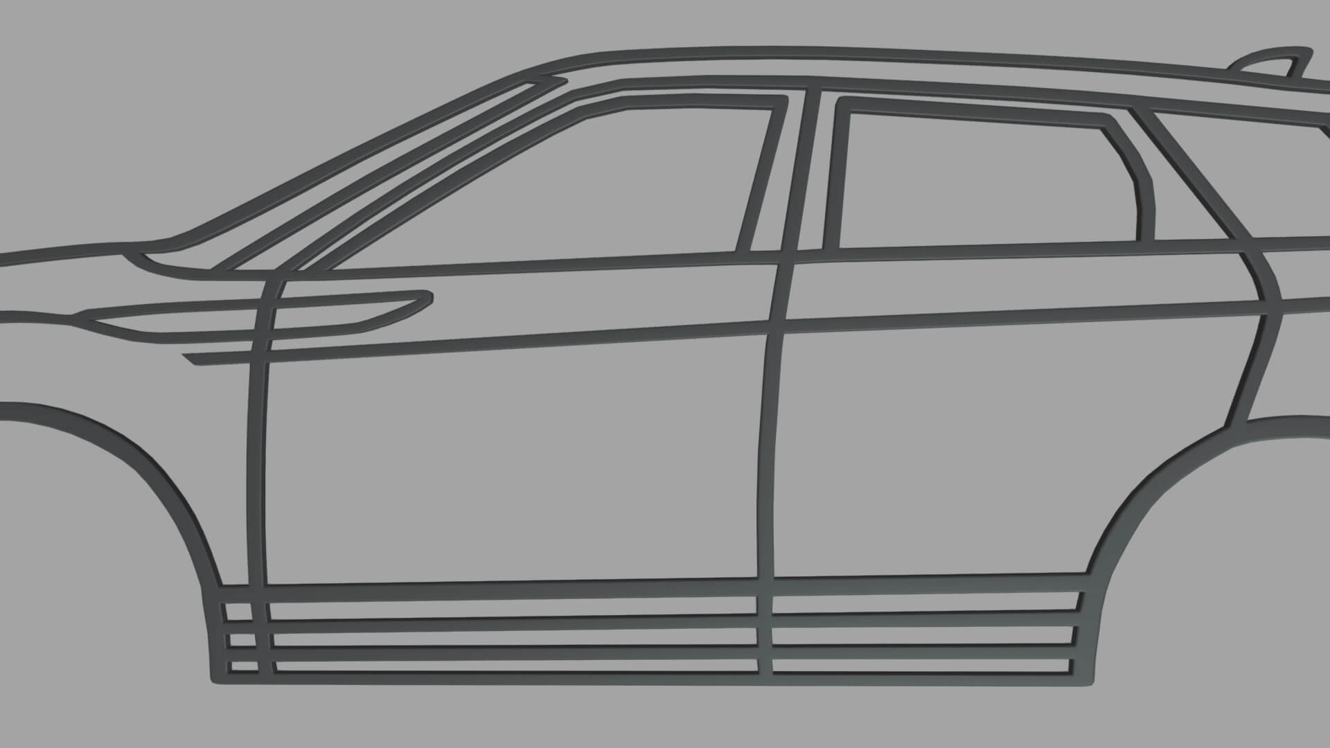 Range Rover Evoque Wall Silhouette - 3D Model by ViperJr3D