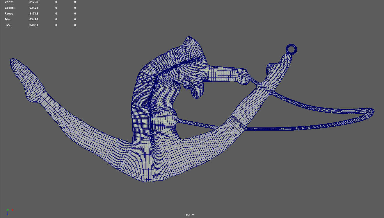 Rhythmic Gymnastics Key Ring Chain 01 - 3D Model by ViperJr3D