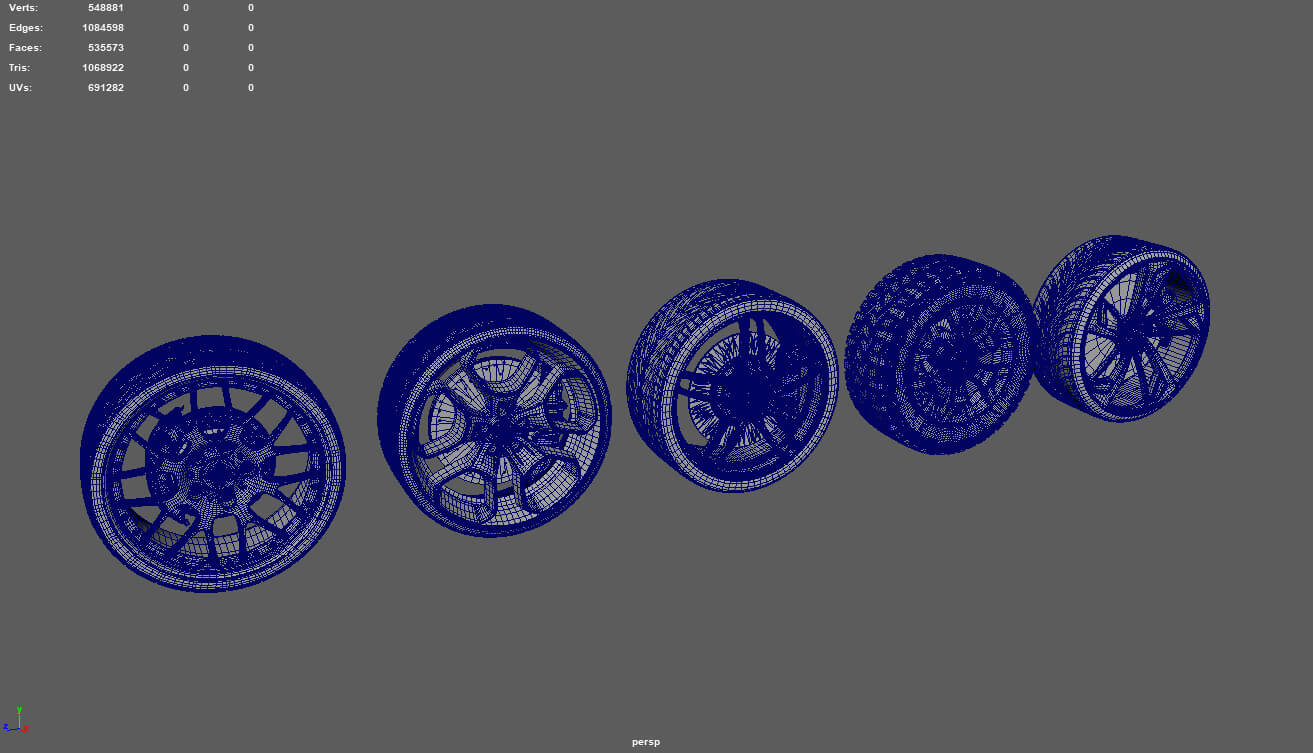 Rim Wheels Pack 01 - 3D Model by ViperJr3D