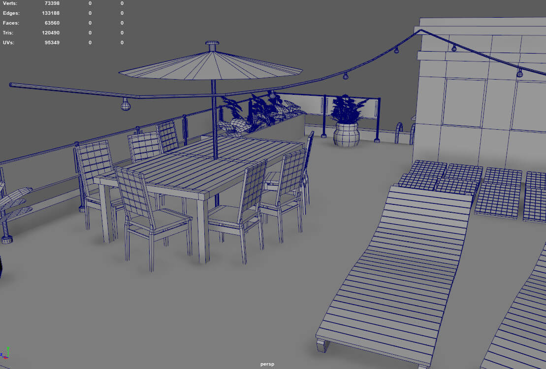 Roof Top Terrace - 3D Model by ViperJr3D