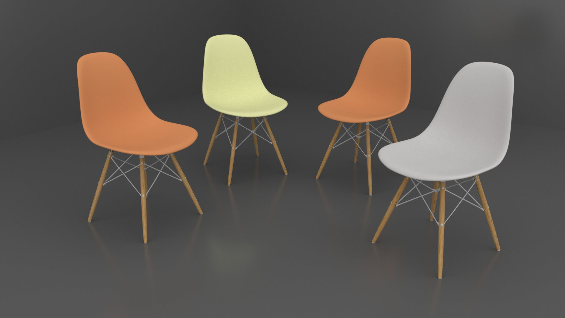 Simple Color Chairs Office - 3D Model by ViperJr3D