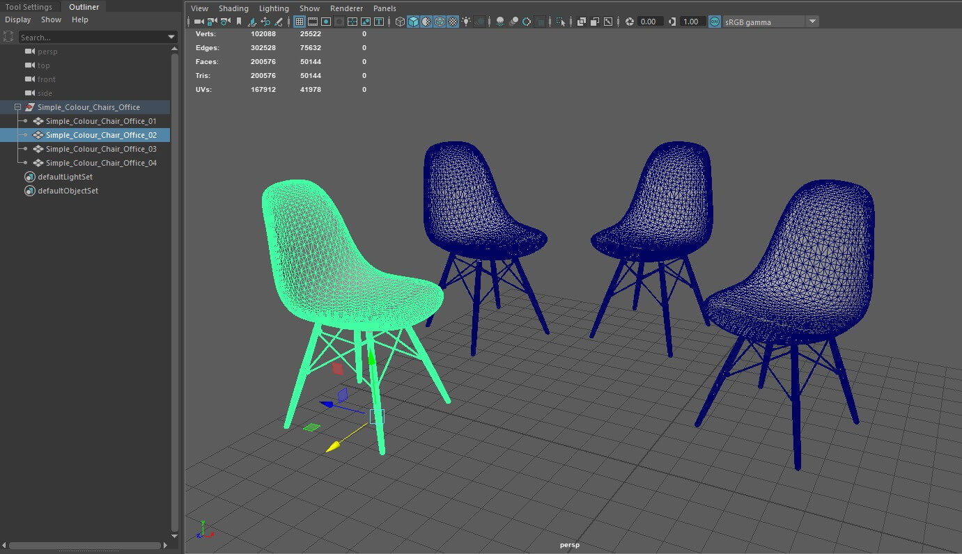Simple Color Chairs Office - 3D Model by ViperJr3D