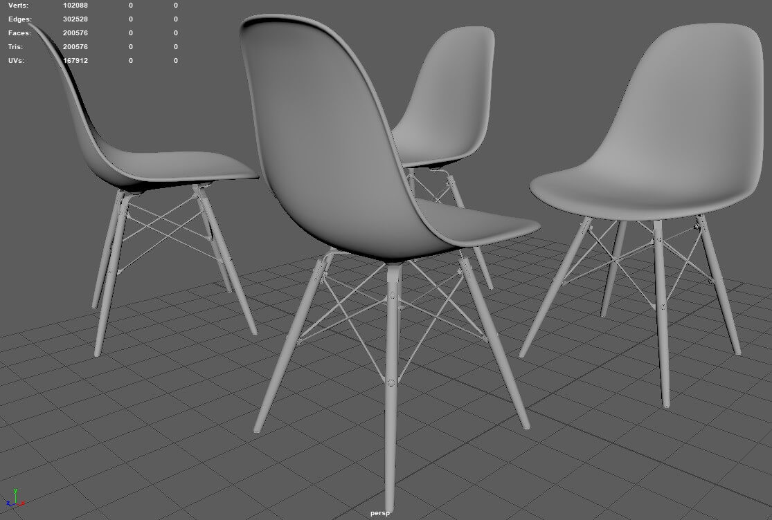 Simple Color Chairs Office - 3D Model by ViperJr3D