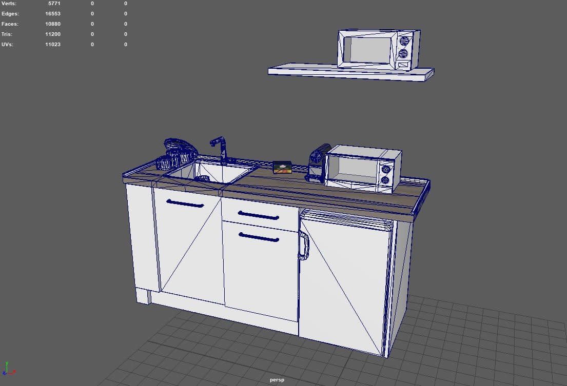 Simple Kitchen Part - 3D Model by ViperJr3D