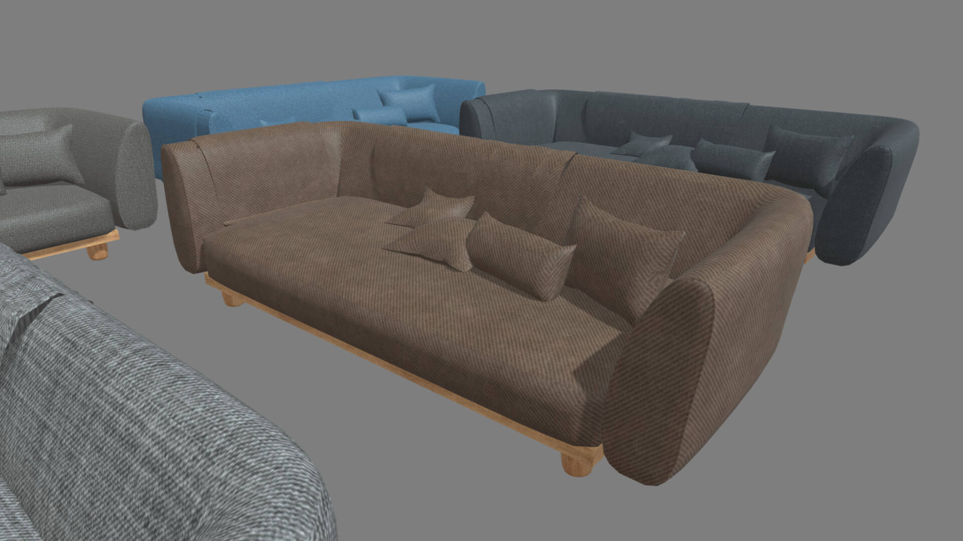 Sofa Pack Low Poly - 3D Model by ViperJr3D