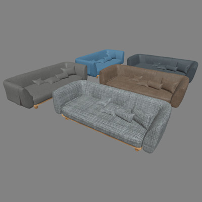 Sofa Pack Low Poly - 3D Model by ViperJr3D