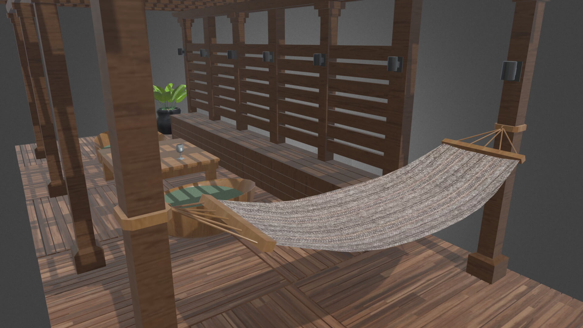 Terrace Wood Structure - 3D Model by ViperJr3D