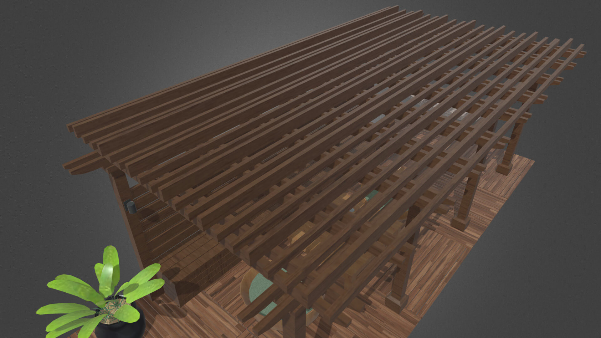 Terrace Wood Structure - 3D Model by ViperJr3D