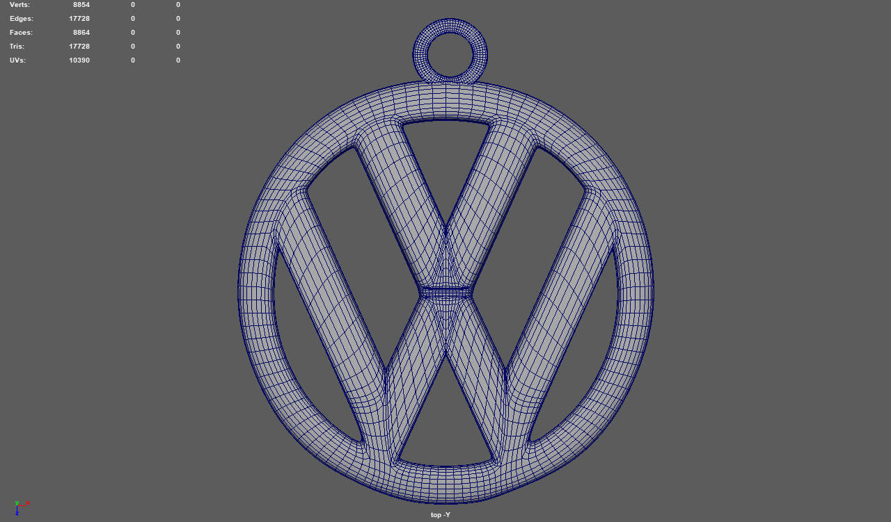 Volkswagen Key Ring Chain - 3D Model by ViperJr3D