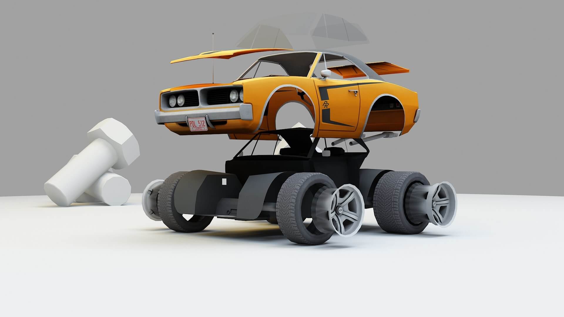 Cartoon Car (Mini Car 2) - 3D Model by vipkat
