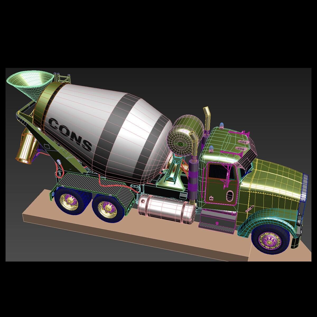 Fine Cement Truck - Mixer 3D Model by Virtual creator