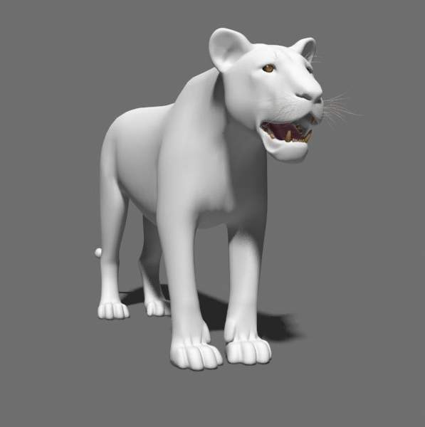Lioness with Fur - 3D Model by Virtual creator