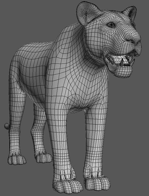 Lioness with Fur - 3D Model by Virtual creator