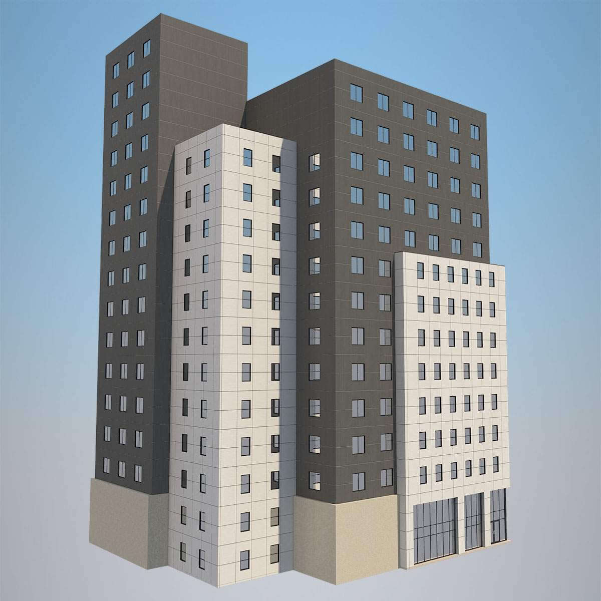 Buildings Set - 3D Model by virtual3d