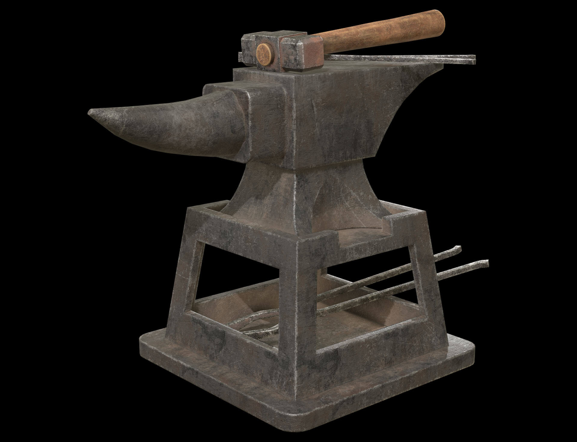 Old Metal Anvil 1 - 3D Model by virtual3d