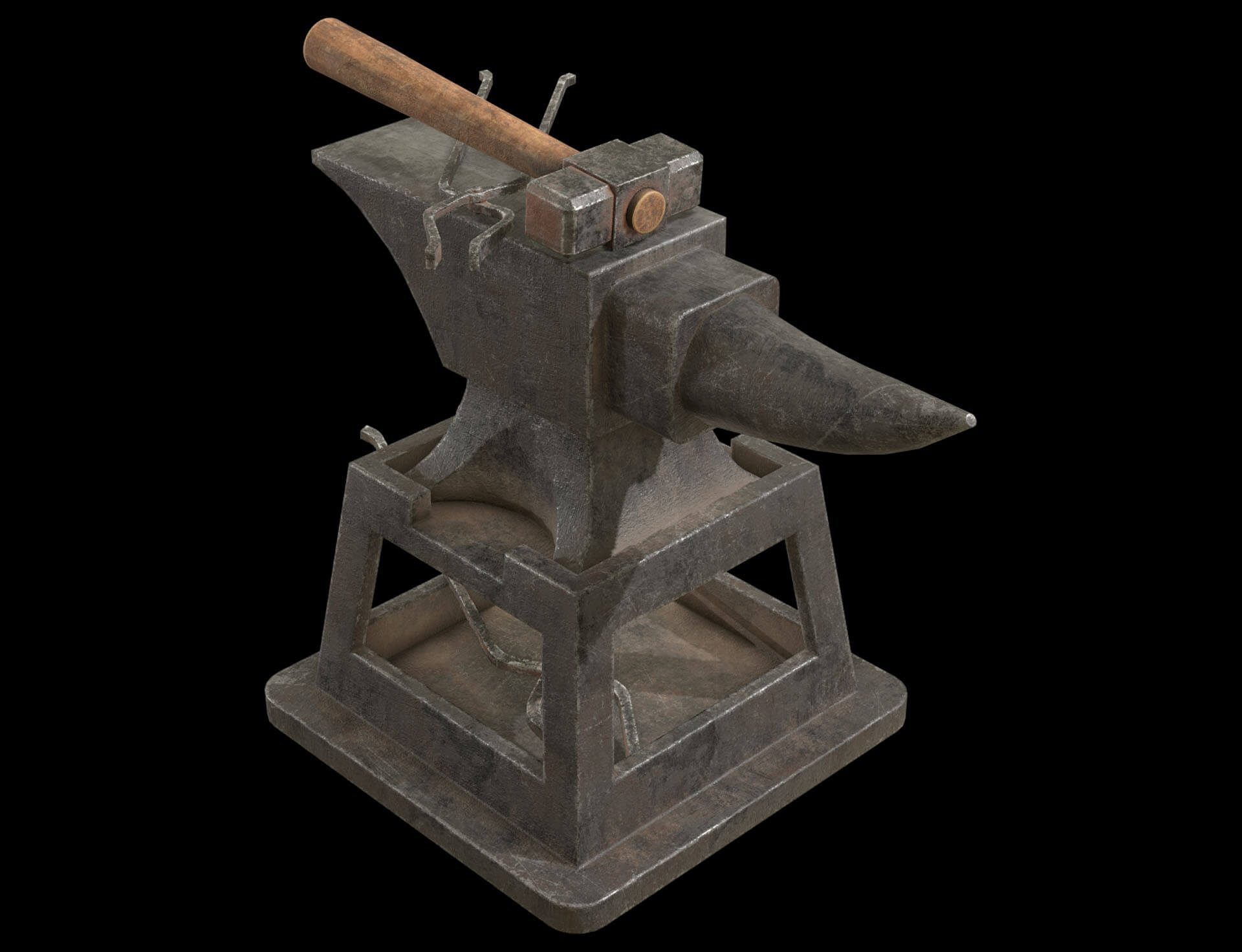 Old Metal Anvil 1 - 3D Model by virtual3d