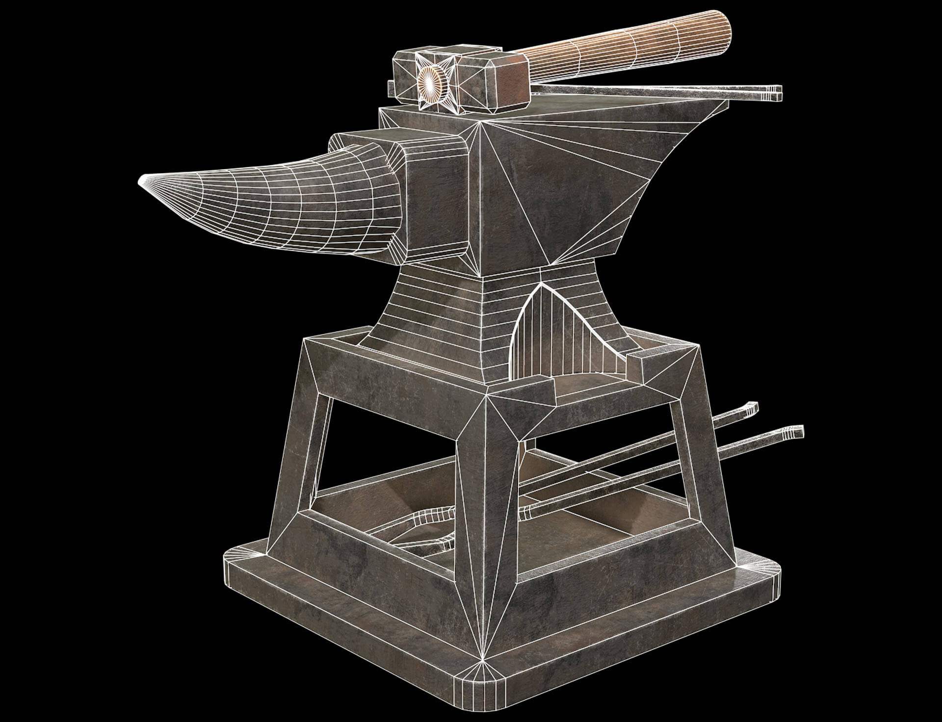 Old Metal Anvil 1 - 3D Model by virtual3d