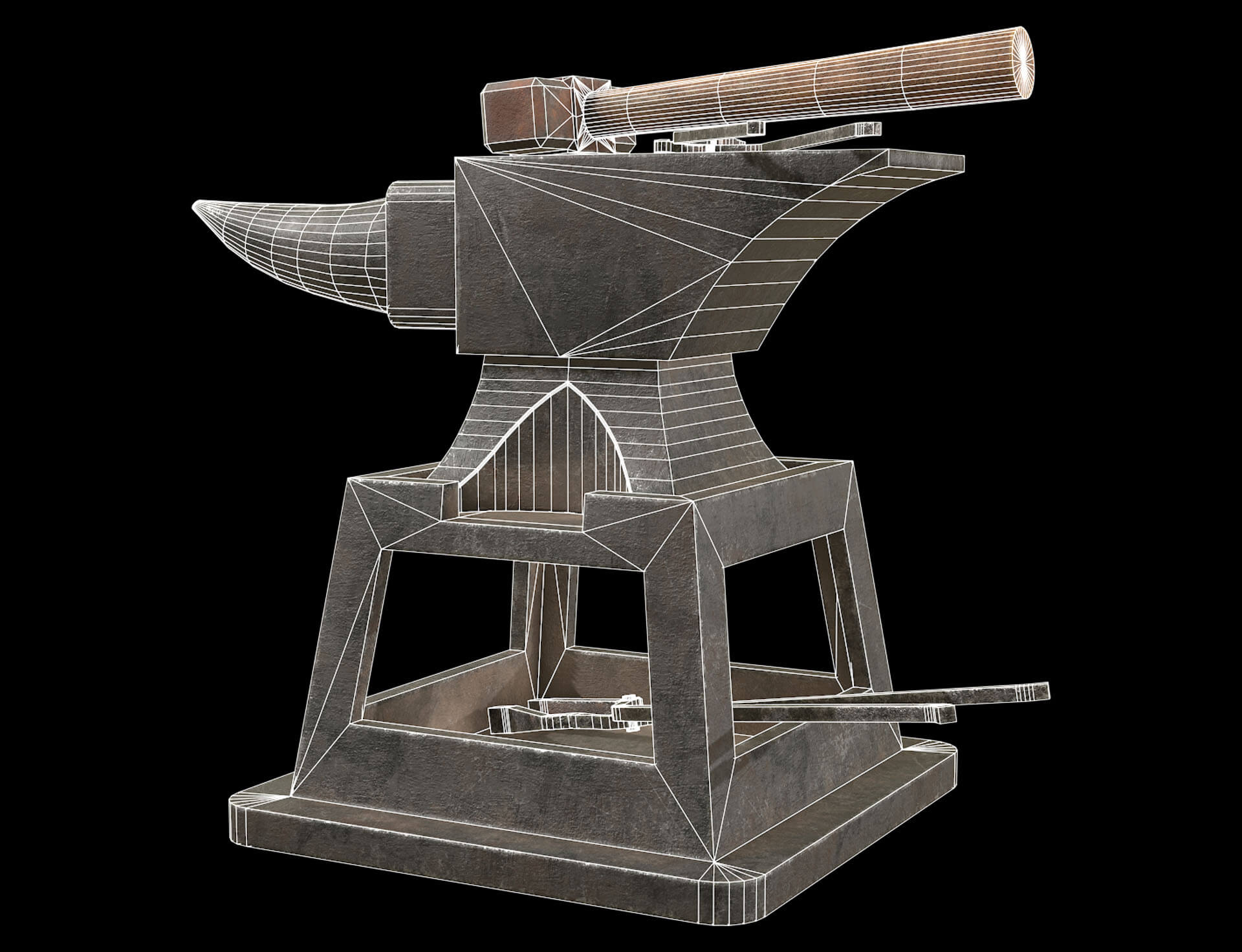 Old Metal Anvil 1 - 3D Model by virtual3d