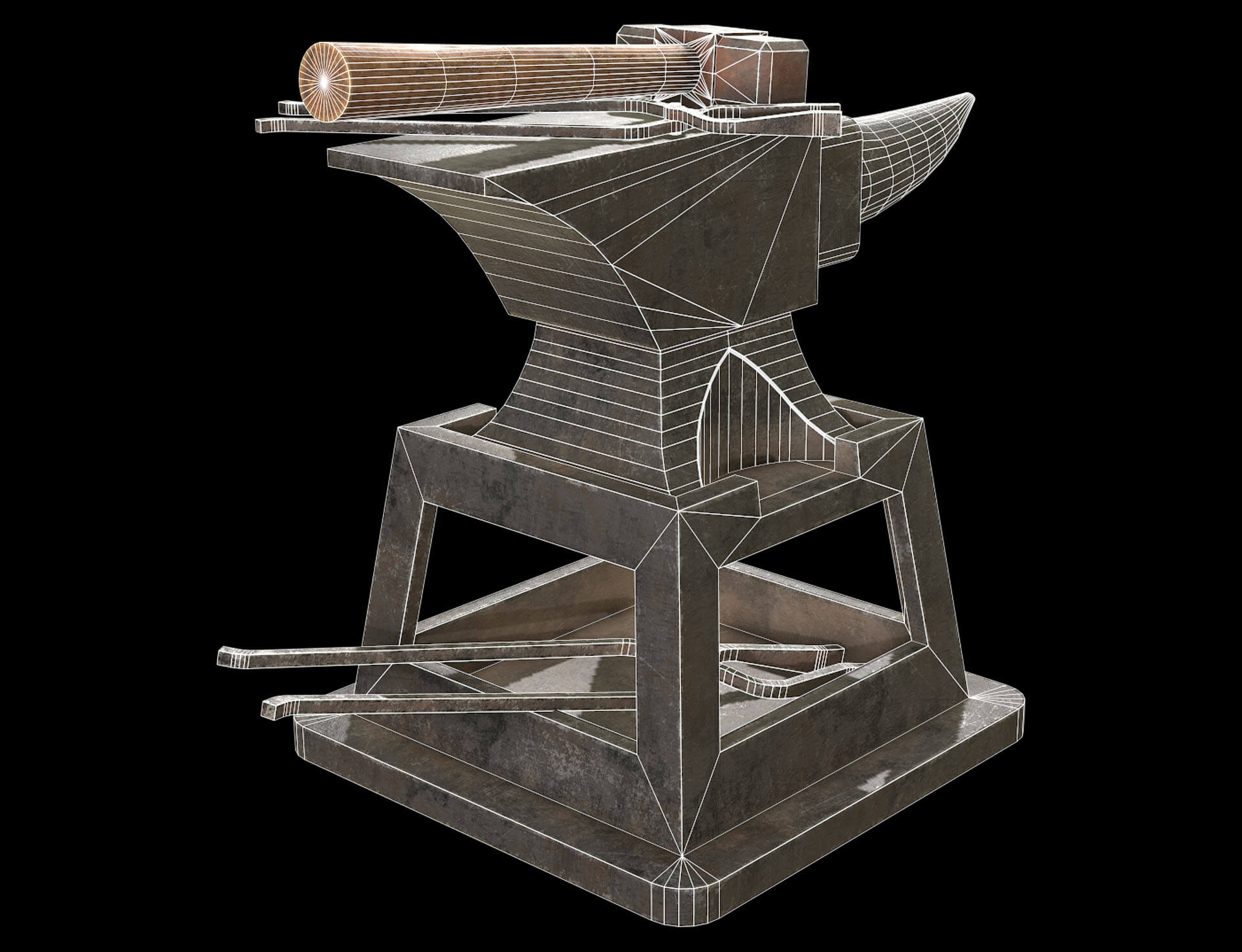 Old Metal Anvil 1 - 3D Model by virtual3d