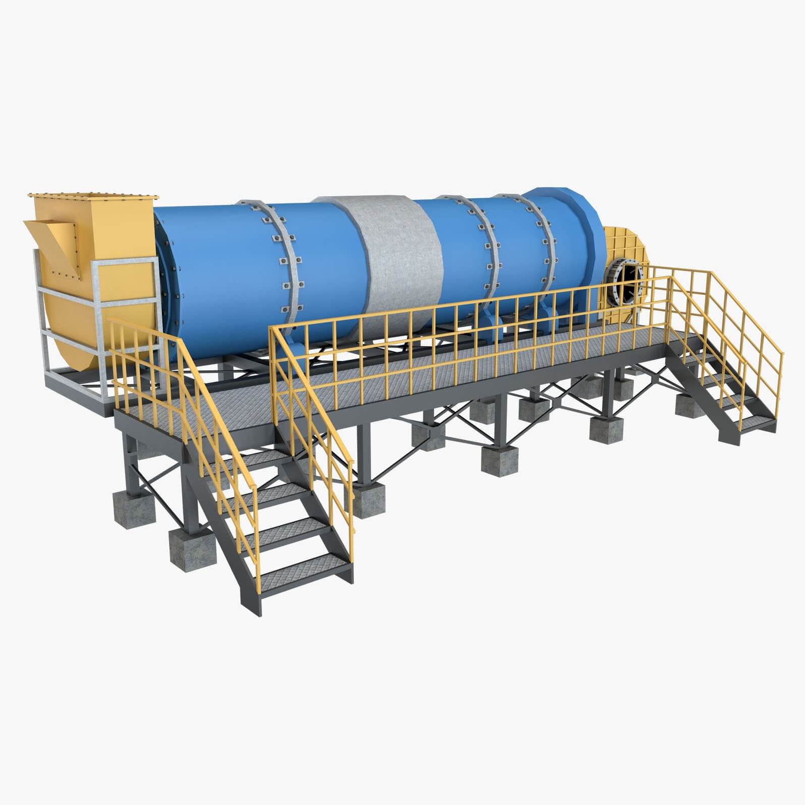 Asphalt Plant Dryer Machine - 3D Model by virtual3d