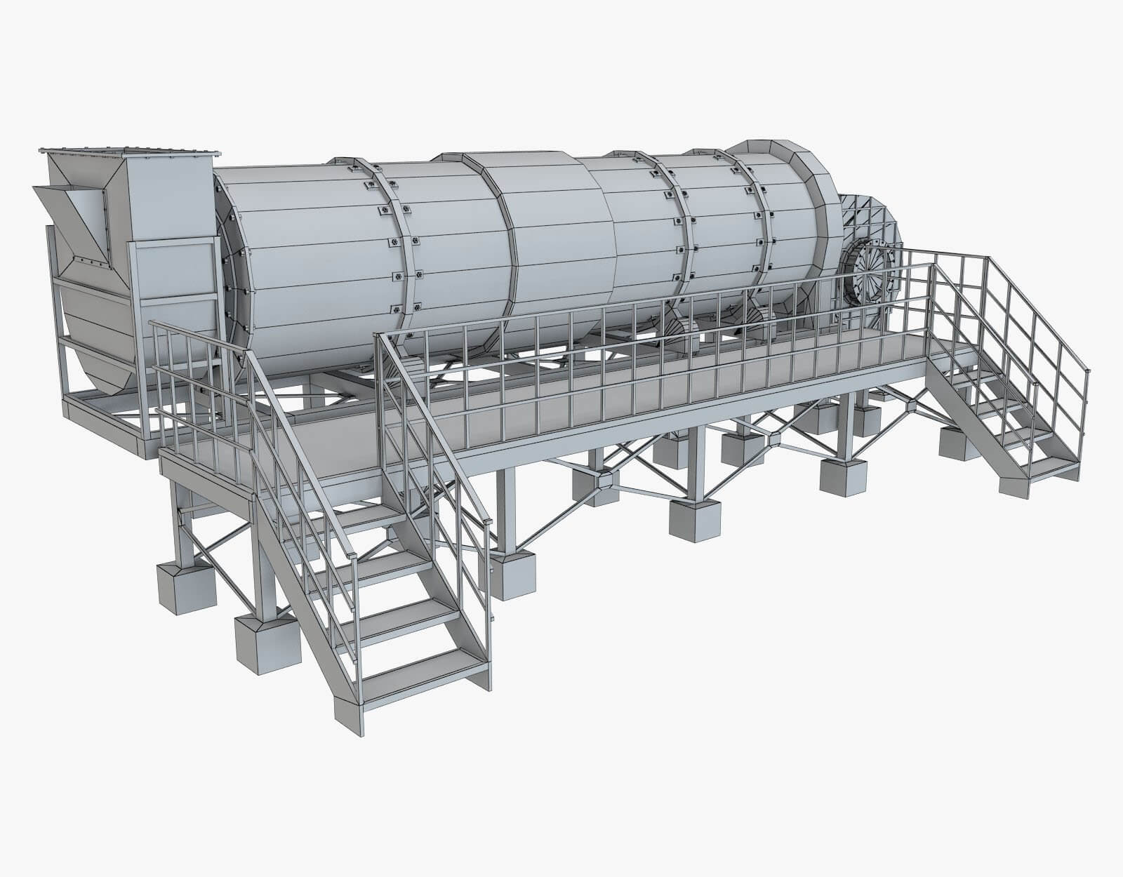 Asphalt Plant Dryer Machine - 3D Model by virtual3d