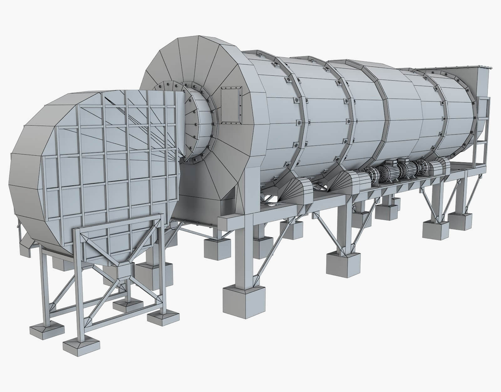 Asphalt Plant Dryer Machine - 3D Model by virtual3d