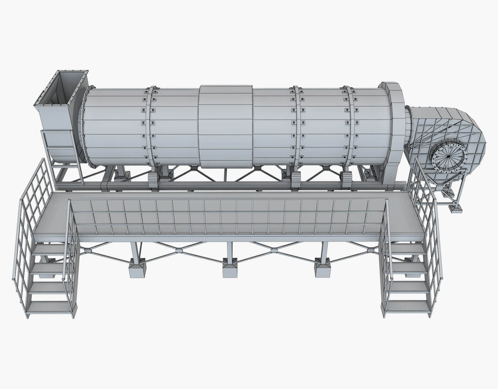 Asphalt Plant Dryer Machine - 3D Model by virtual3d