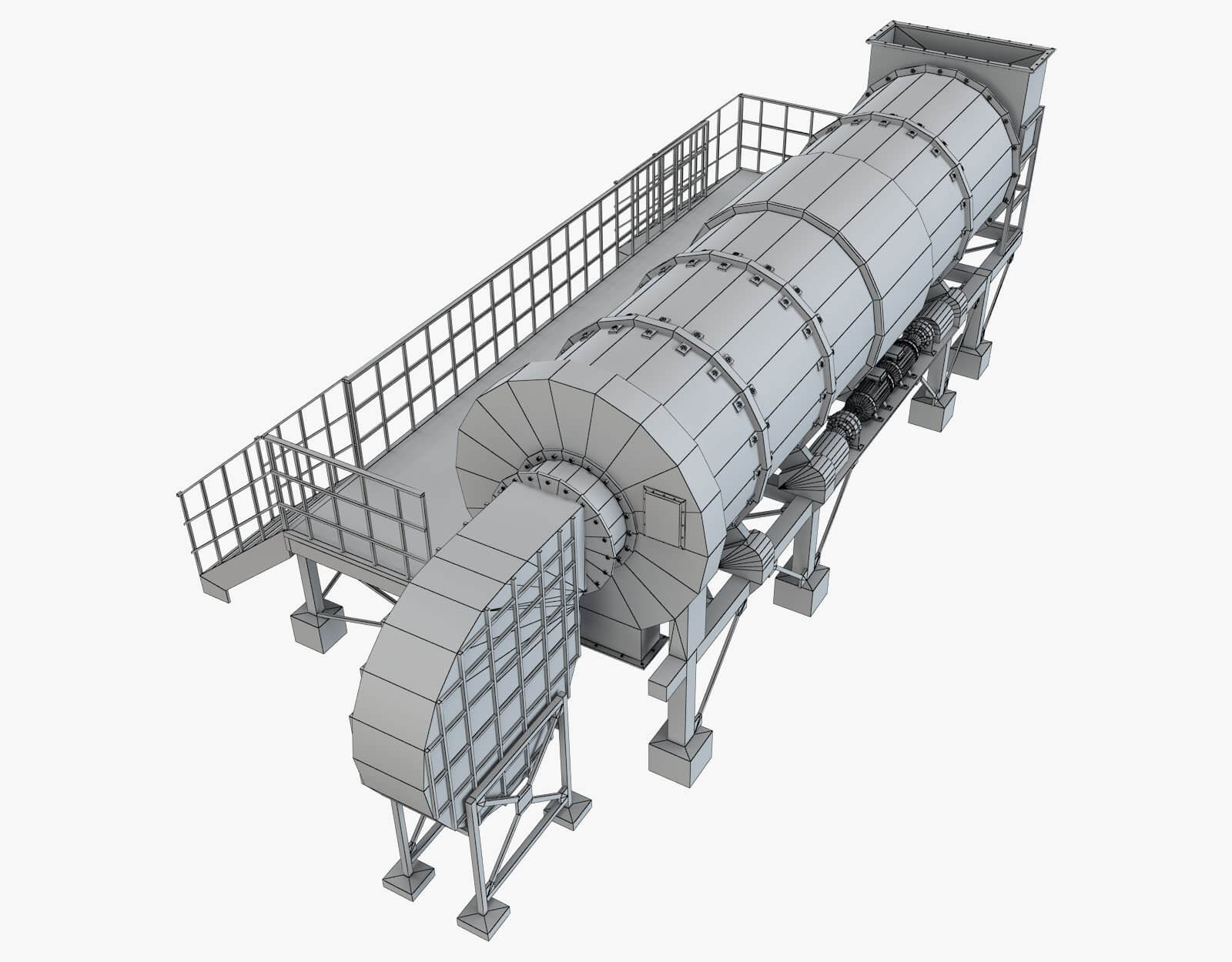 Asphalt Plant Dryer Machine - 3D Model by virtual3d