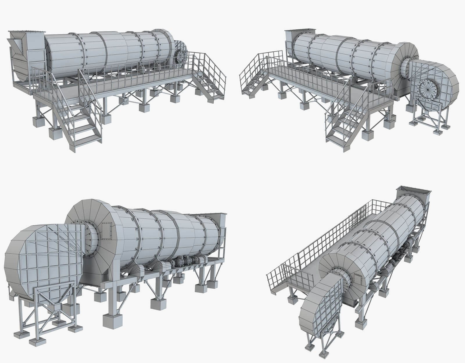Asphalt Plant Dryer Machine - 3D Model by virtual3d