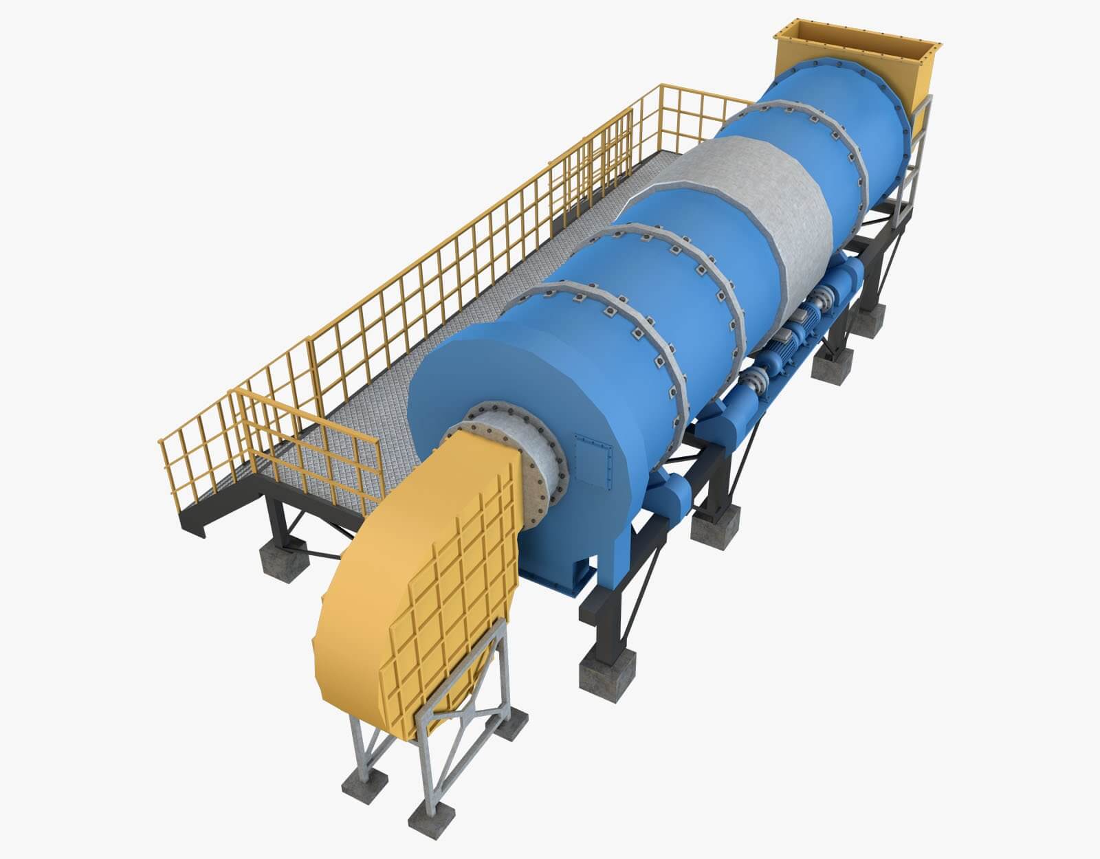 Asphalt Plant Dryer Machine - 3D Model by virtual3d