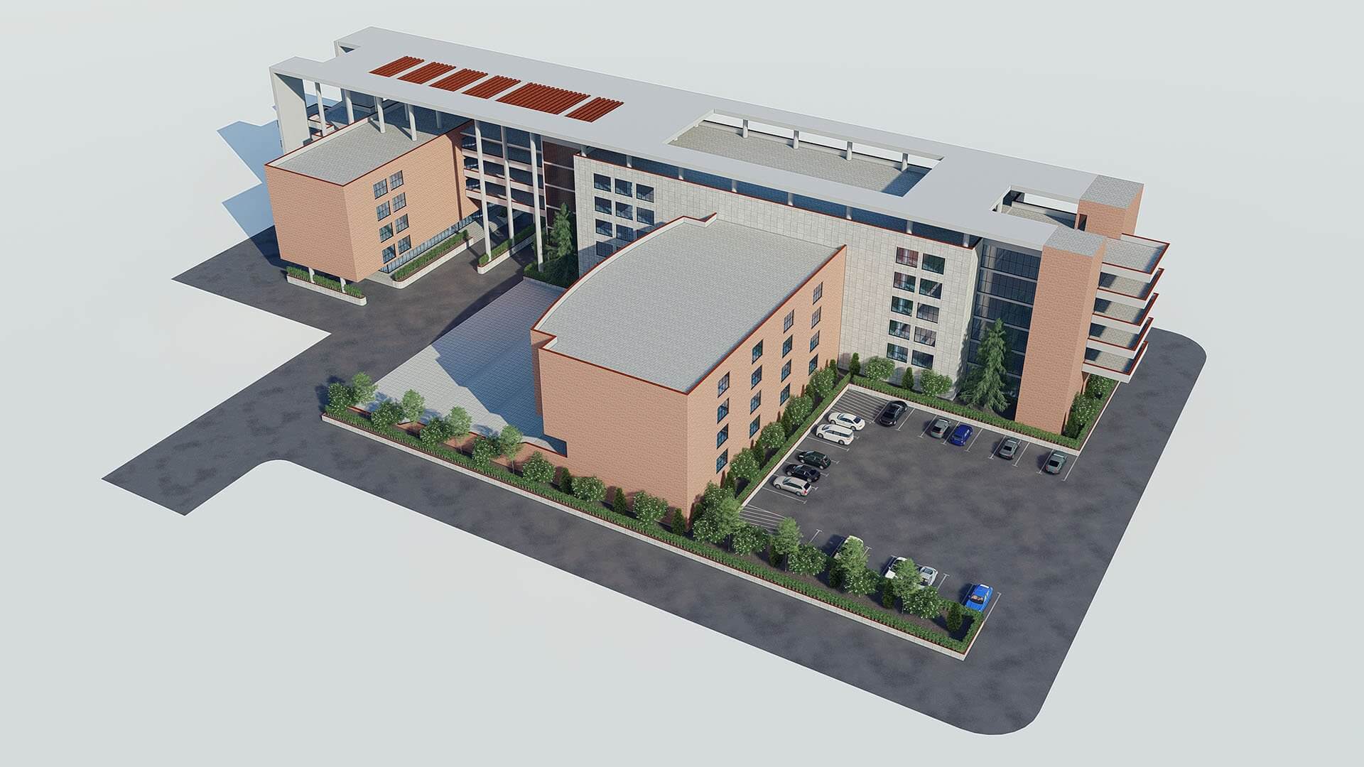 Brick Building 1 - 3D Model by virtual3d