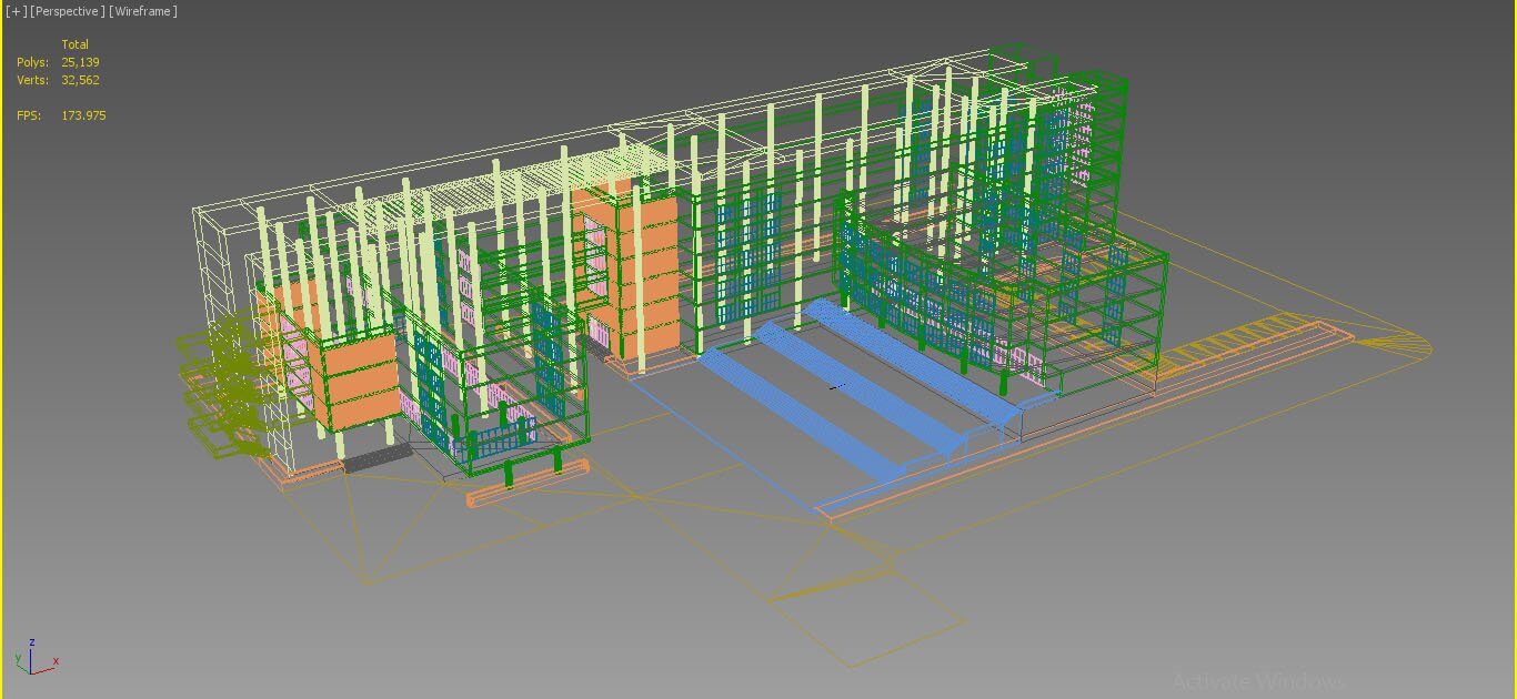 Brick Building 1 - 3D Model by virtual3d
