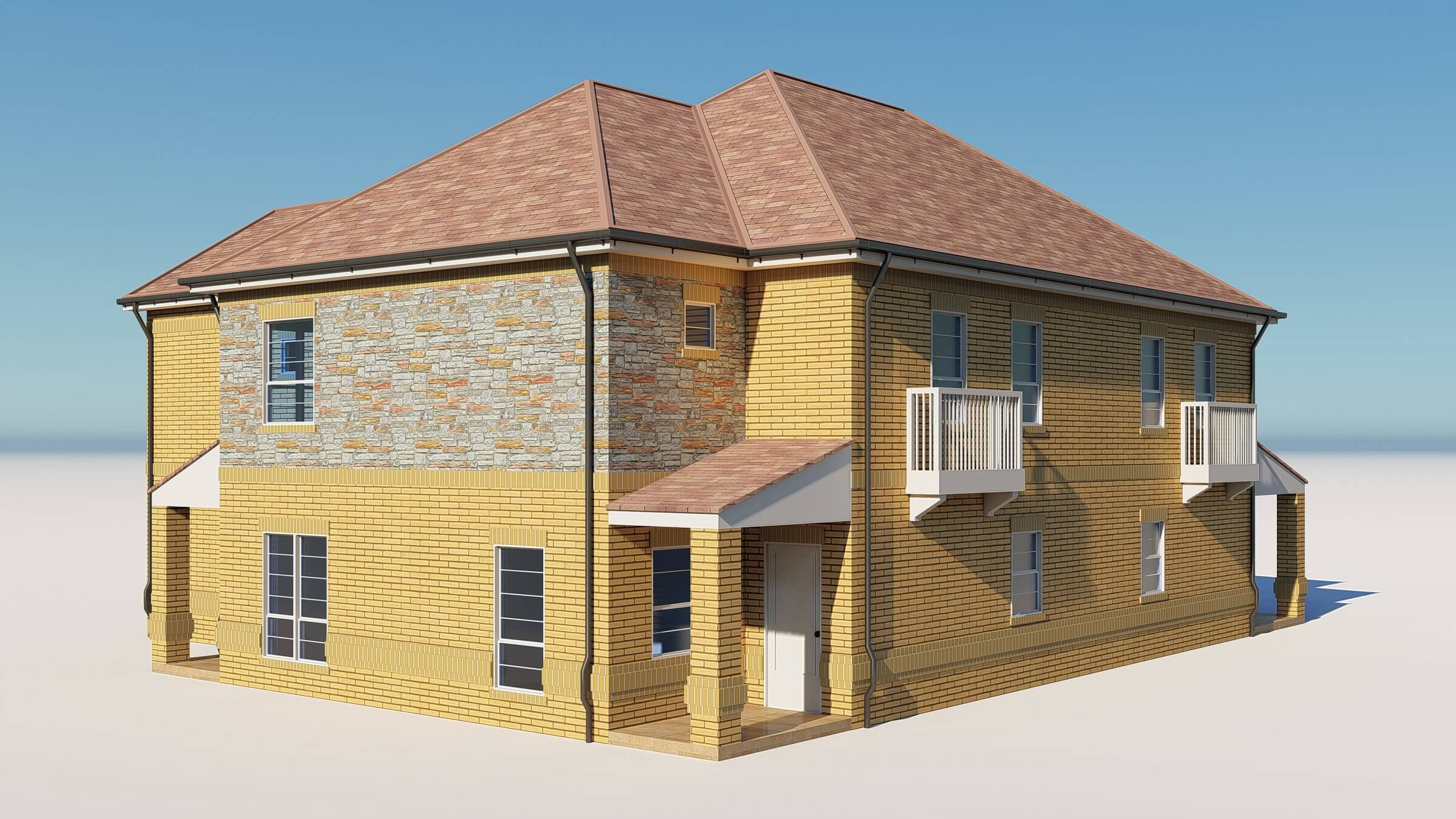 Brick House 4 - 3D Model by virtual3d