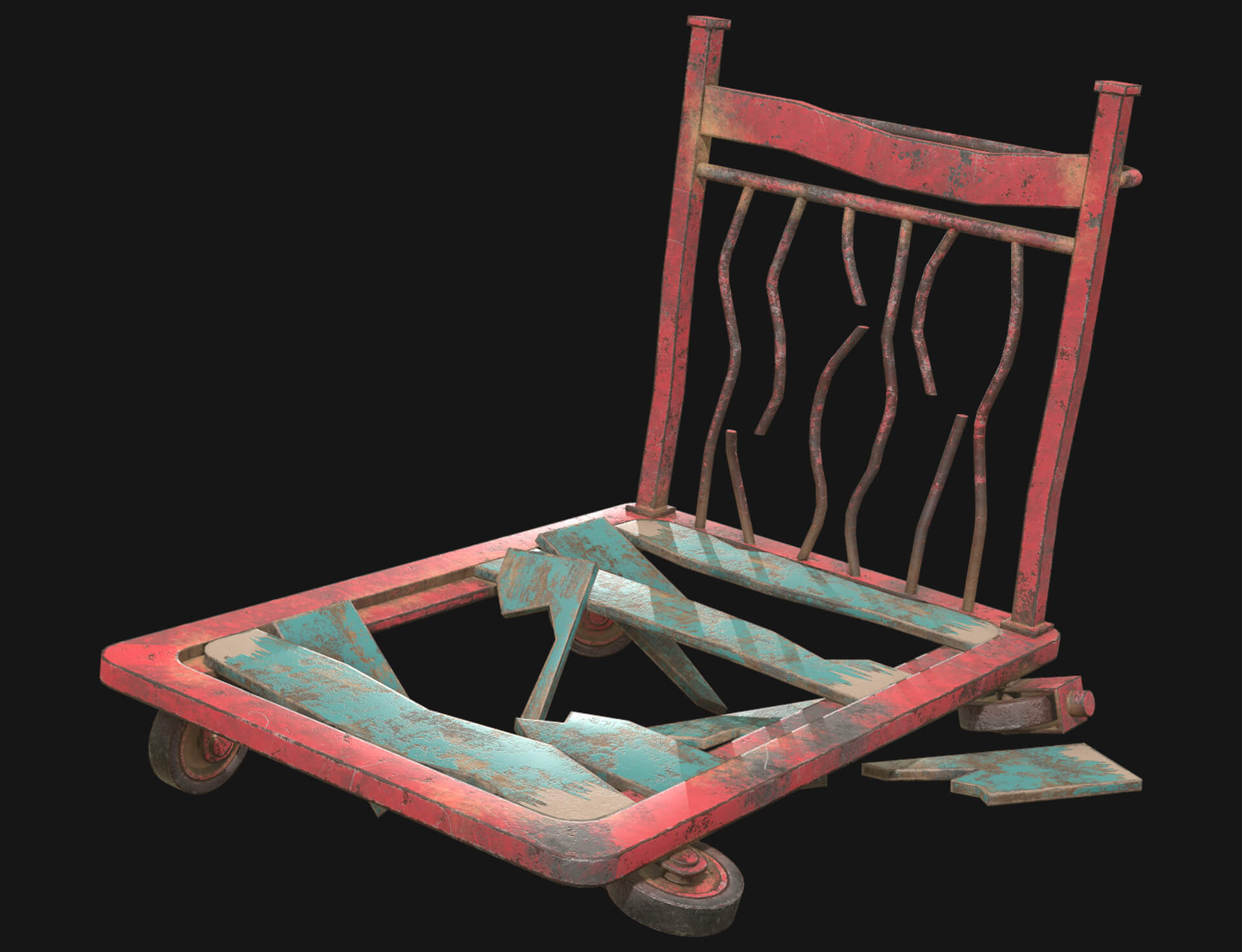 Old Broken Cart - 3D Model by virtual3d